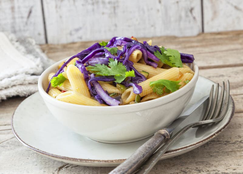 Penne rigate pasta stock image. Image of gourmet, vegetable - 91388175