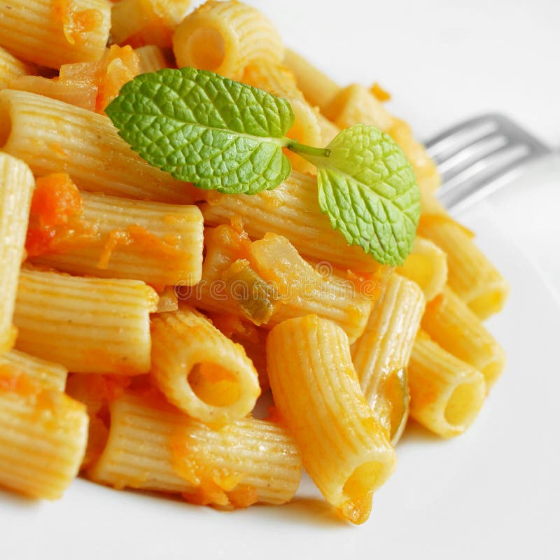 Penne Rigate with Tomato Sauce Stock Image - Image of kitchen, menu ...