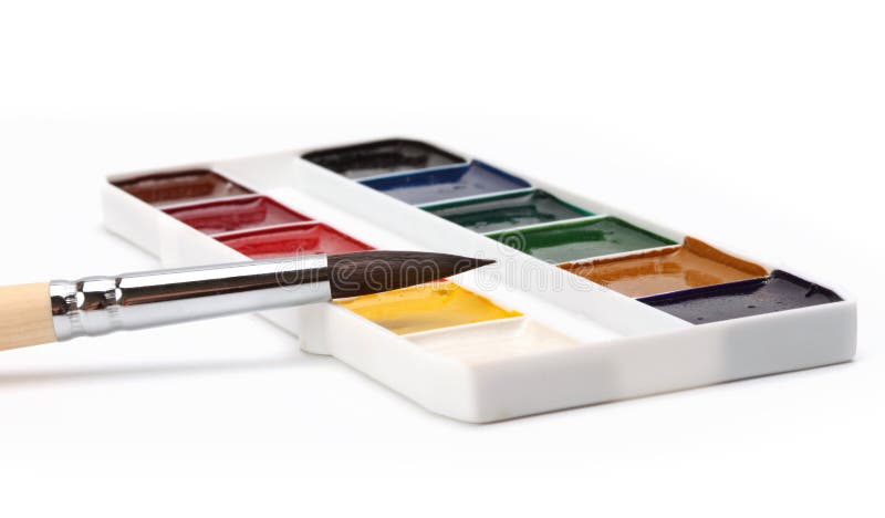 Pennello E Tavolozza Dei Pittori Di Colore Fotografia Stock - Immagine ...