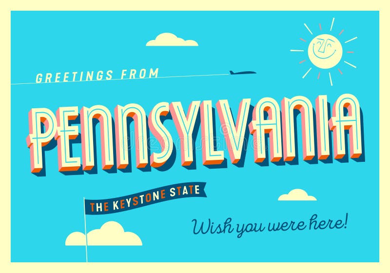 Greetings from Pennsylvania, USA - Touristic Postcard. Stock Vector ...