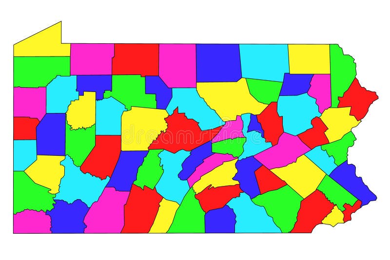 Pennsylvania Administrative Map. Counties Map of Pennsylvania with ...