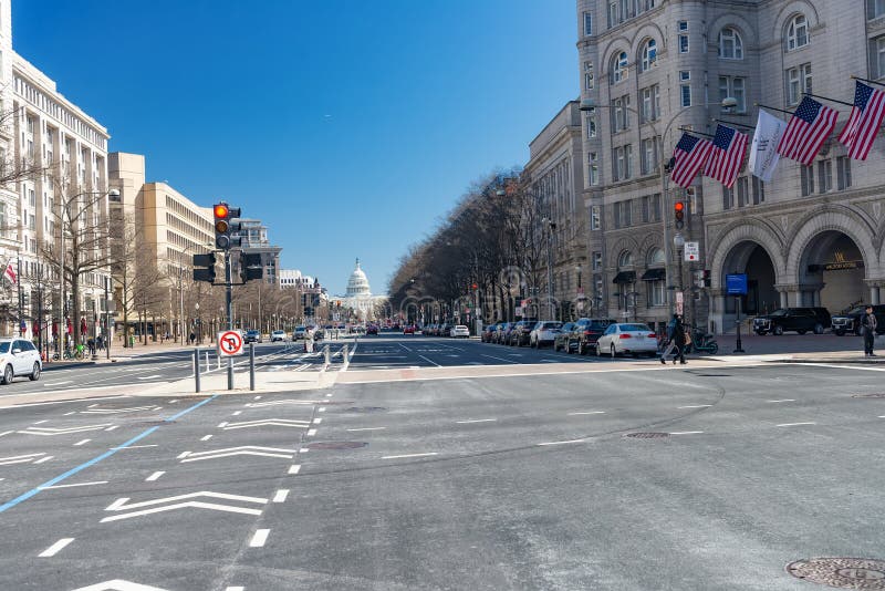Pennsylvania Avenue and the Old Post Office Building in Washington, D.C ...