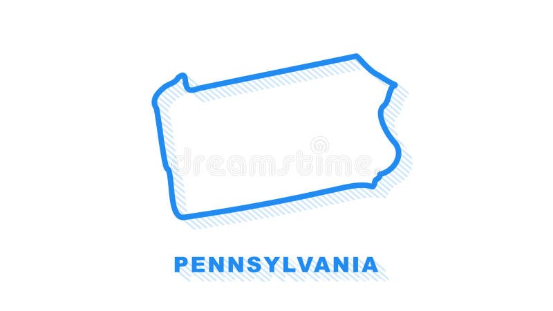 Pennsylvania City Map Outline Animation. Motion Graphics. Stock Footage ...