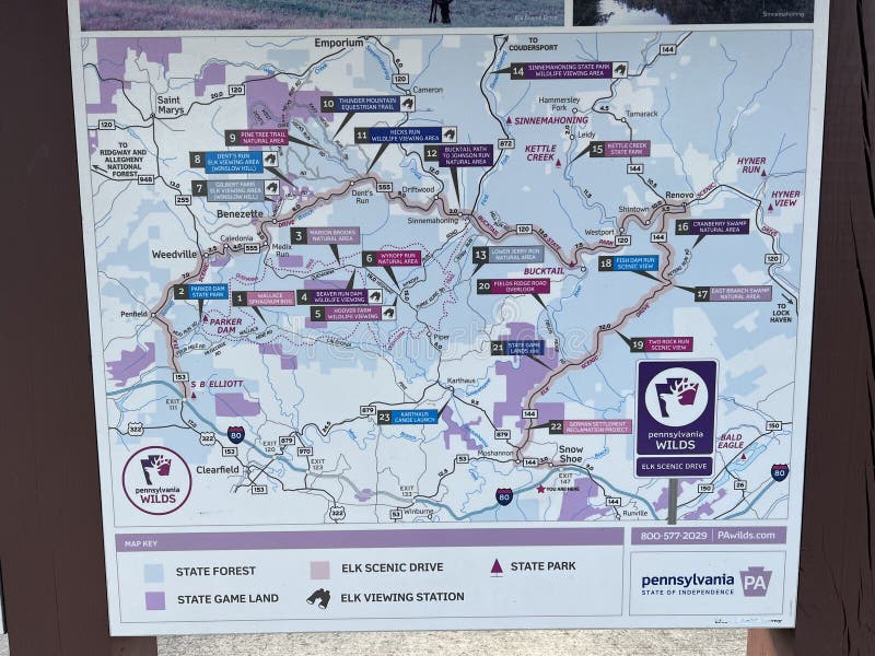 Pennsylvania Interstate Highway Map at Visitor Center Editorial Stock ...