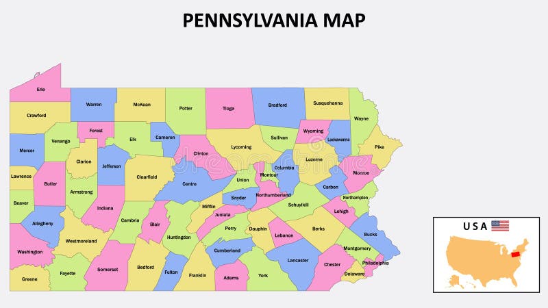 Pennsylvania Map. District Map of Pennsylvania in District Map of ...