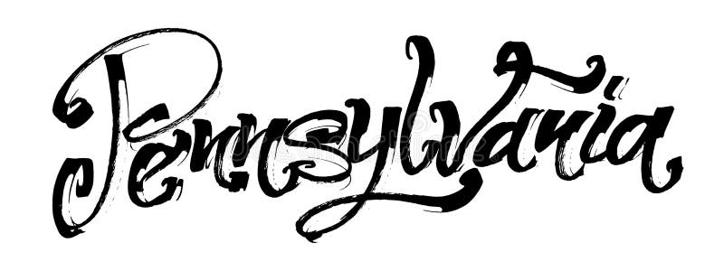 Pennsylvania. Modern Calligraphy Hand Lettering for Serigraphy Print ...