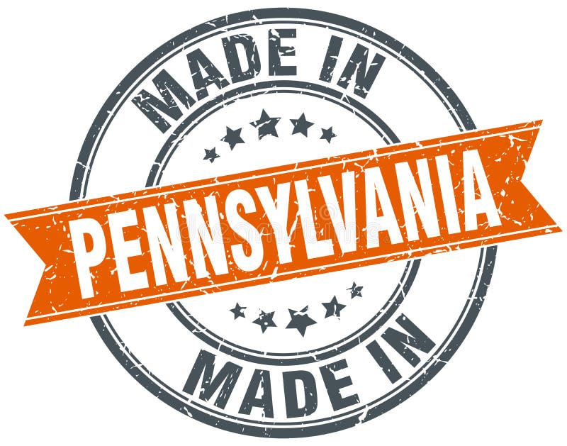 Pennsylvania Orange Grunge Ribbon Stamp Stock Vector - Illustration of ...