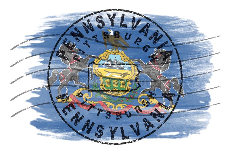 Pennsylvania Pittsburgh Seal Map Design Stock Illustration ...
