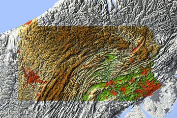 Pennsylvania, relief map stock illustration. Illustration of chart ...