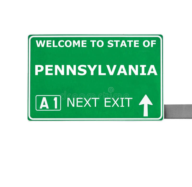 PENNSYLVANIA Road Sign Isolated on White Stock Image - Image of guide ...