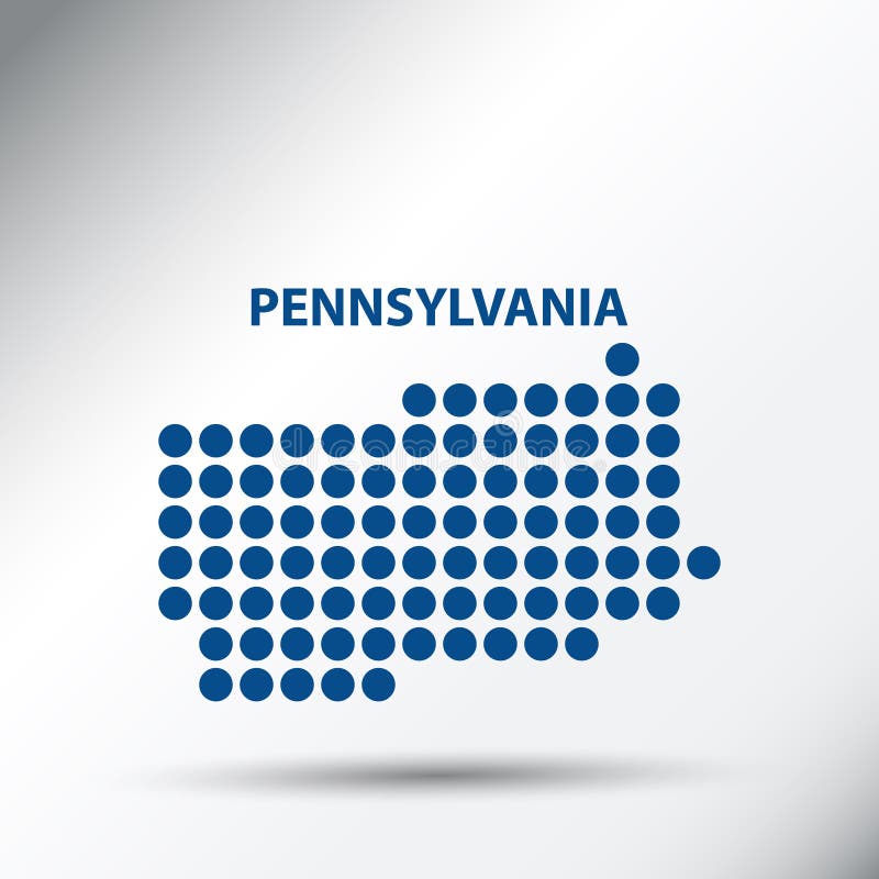Pennsylvania State Abstract Dotted Map Stock Vector - Illustration of ...
