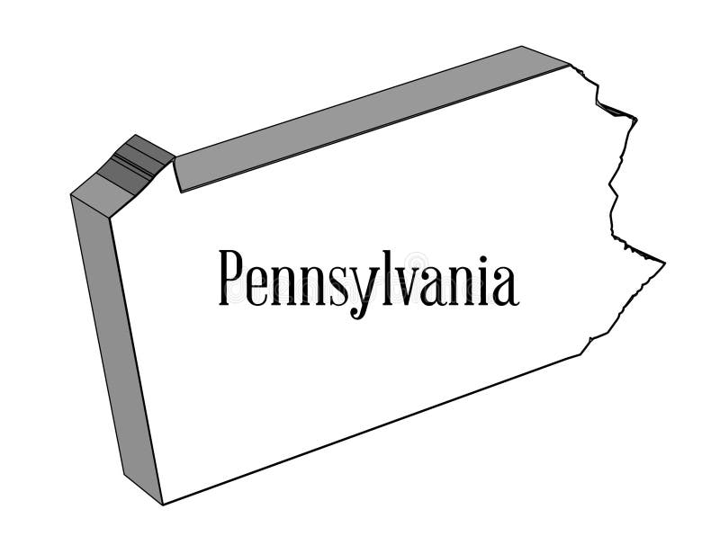 Pennsylvania State Outline Map Stock Illustration - Illustration of ...