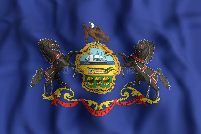 Pennsylvania State flag stock illustration. Illustration of national ...