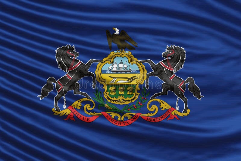 Pennsylvania State Flag Wave Close Up, Pennsylvania Flag Stock Image ...