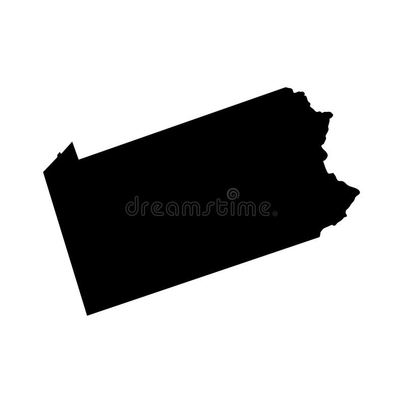 Pennsylvania State Map Icon Stock Vector - Illustration of shape, black ...