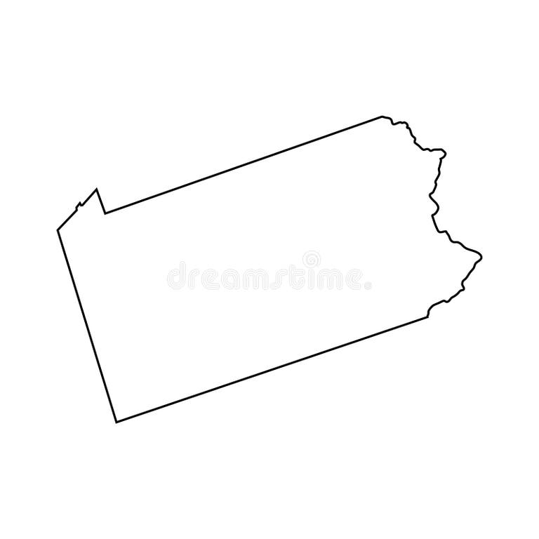 Pennsylvania State Map Icon Stock Vector - Illustration of silhouette ...