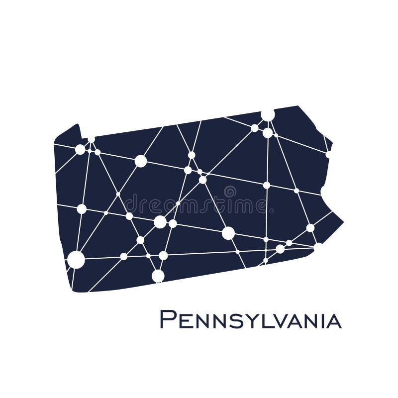 Pennsylvania state map stock vector. Illustration of outline - 131034591