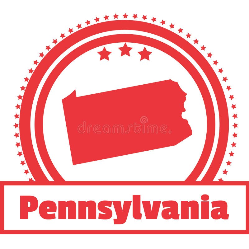 Pennsylvania State Map Label. Vector Illustration Decorative Design ...