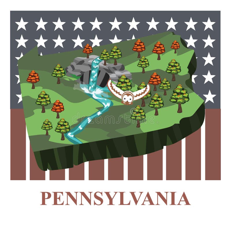 Pennsylvania State Map. Vector Illustration Decorative Design Stock ...