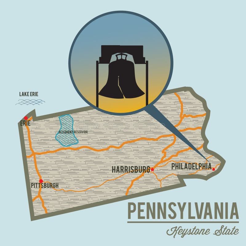 Pennsylvania State Map. Vector Illustration Decorative Design Stock ...