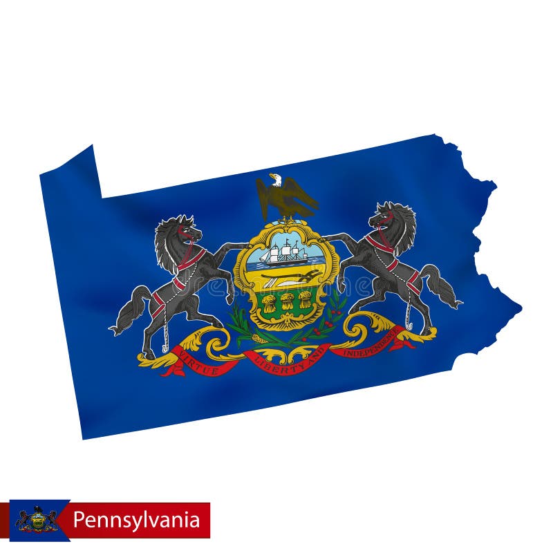 Pennsylvania Outline Map And Flag Stock Vector - Illustration of state ... Pennsylvania Outline Map And Flag Stock Vector - Illustration of state ...