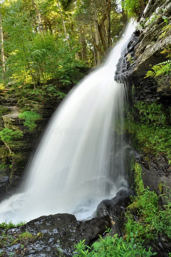 Pennsylvania Waterfall in Spring Stock Image - Image of travel ...