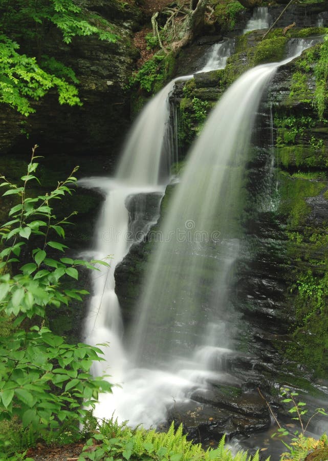 Pennsylvania Waterfall in Spring Stock Image - Image of travel ...