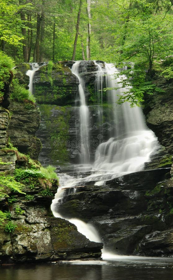 Pennsylvania Waterfall in Spring Stock Image - Image of travel ...