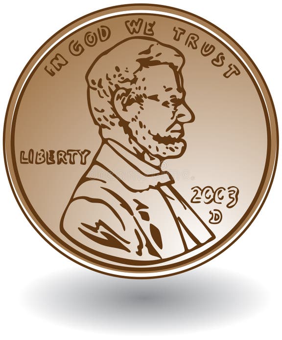 Penny stock vector. Illustration of coin, decoration, denomination ...