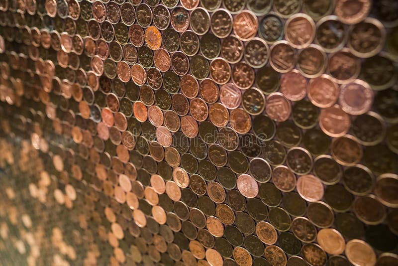 Penny copper wall editorial photo. Image of patter, brass - 65761421
