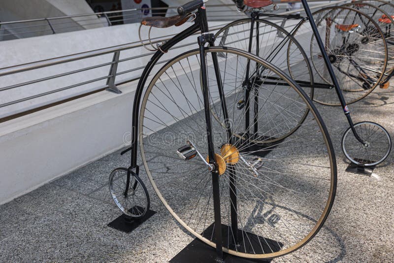 Penny Farthing Bicycle Exhibiting Inside Museum Editorial Photo - Image ...