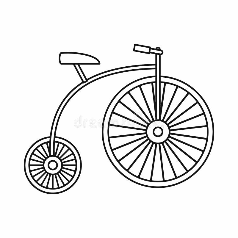 Penny-farthing Icon, Outline Style Stock Vector - Illustration of line ...