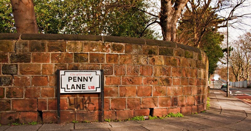 Penny Lane street sign stock image. Image of england - 28171693