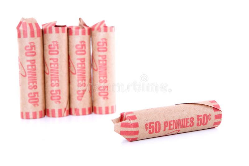 Penny Rolls stock photo. Image of copper, coins, cent - 4515480
