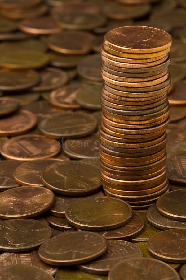 Penny Stack stock image. Image of bank, graph, change - 19044825