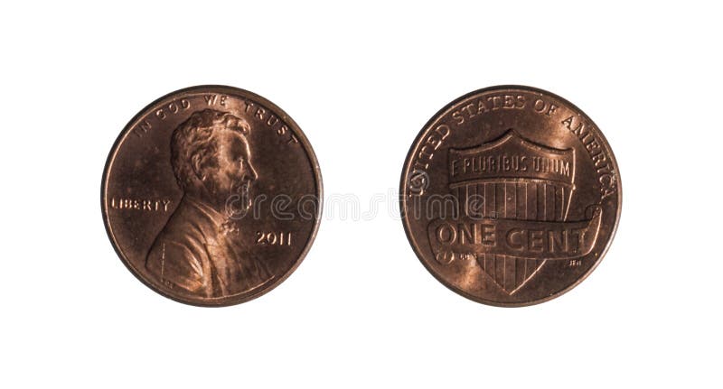 Penny on a White Background Stock Photo - Image of bronze, business ...