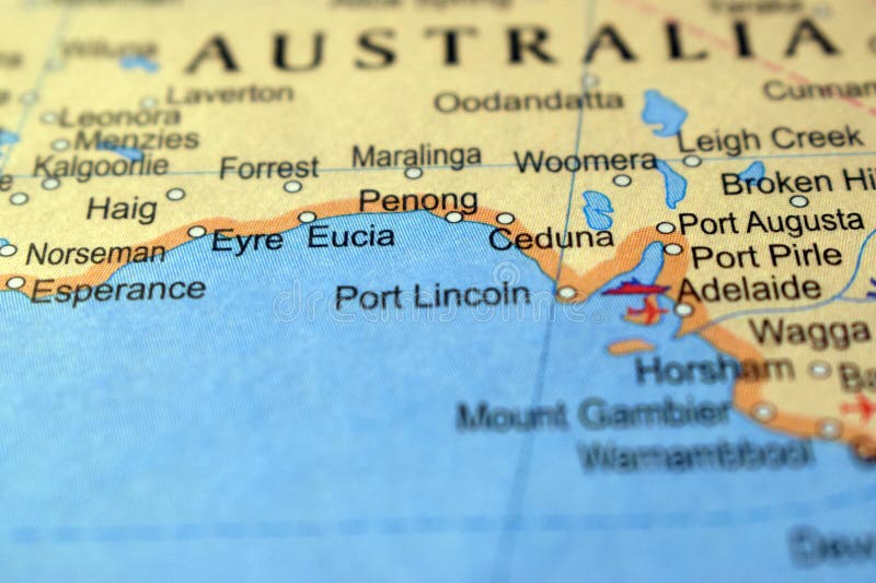 Penong-Australia Political Map or Administrative Map with Blurry ...
