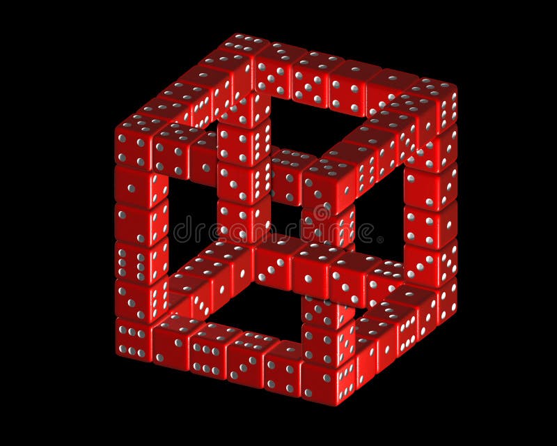 Penrose cube from dice stock illustration. Illustration of casino ...