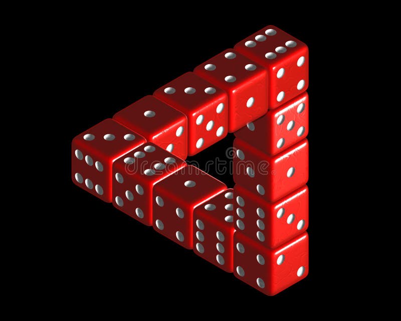 Penrose triangle from dice stock illustration. Illustration of ...