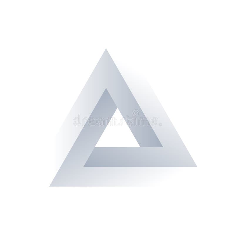 Penrose Triangle Icon. Geometric 3D Object Optical Illusion Stock ...