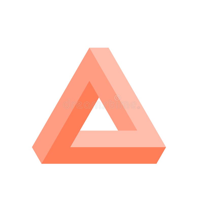 Penrose Triangle Icon in CMYK Colors. Geometric 3D Object Optical ...