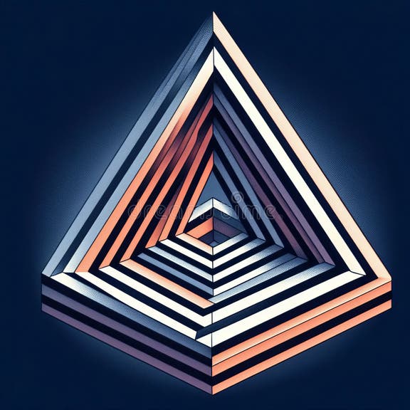 57 61. Penrose Triangle Illusion_ a 2D Drawing of an Impossibl Stock ...
