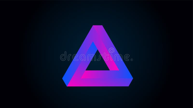 Penrose Triangle is One of the Main Impossible Figures, Tribar. Very ...
