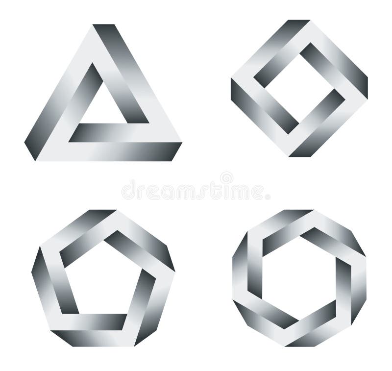 The Penrose triangle stock illustration. Illustration of impossible ...