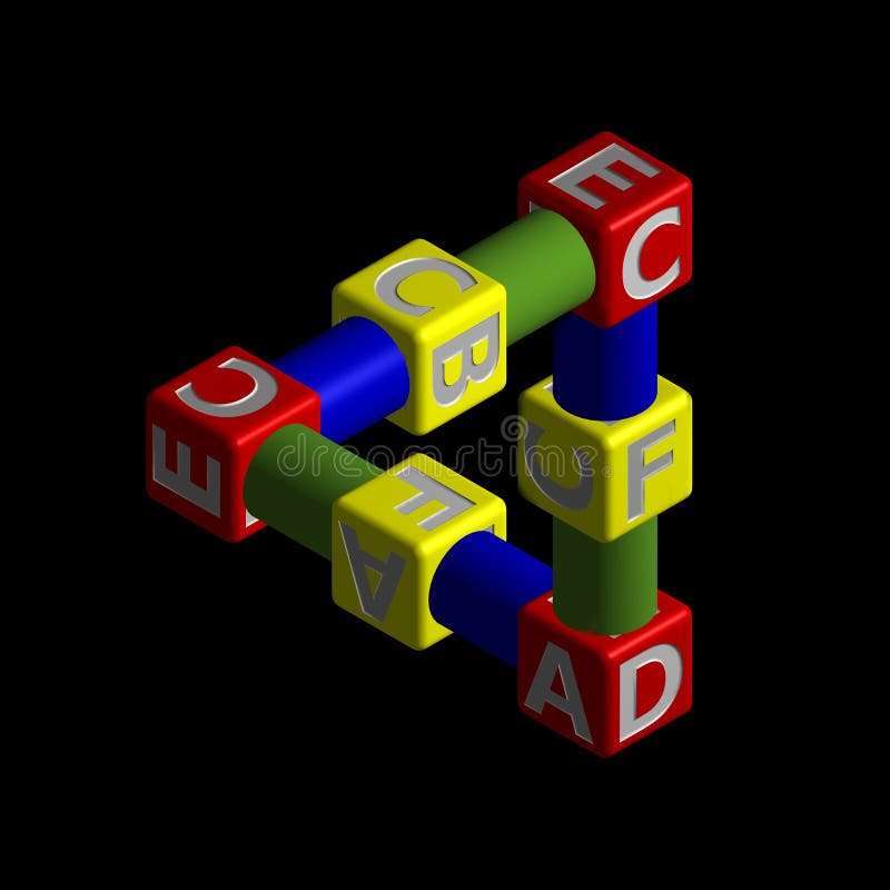 Penrose Triangle from Toy Cubes Stock Illustration - Illustration of ...