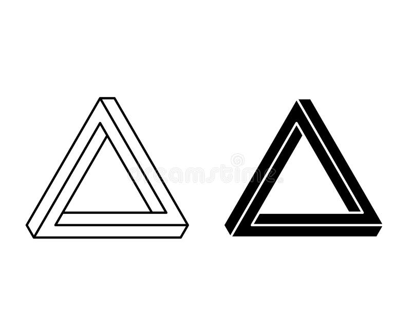 Penrose Triangle Vector Icons. Outline Logo Stock Vector - Illustration ...