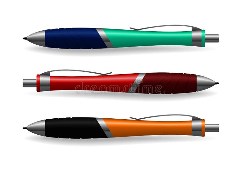Color Ballpoint Pens Stock Illustrations – 580 Color Ballpoint Pens ...