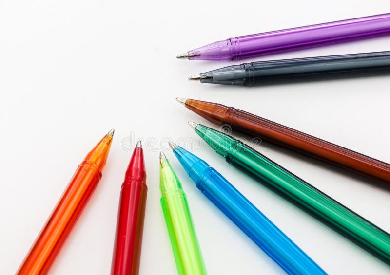 Pens Collection Isolated on White Stock Photo - Image of office ...