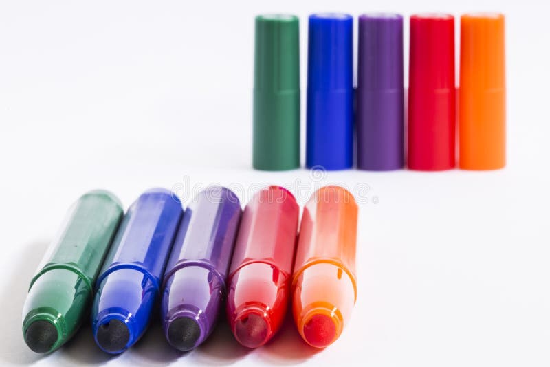 Pens stock photo. Image of teacher, caps, school, painting - 55181180