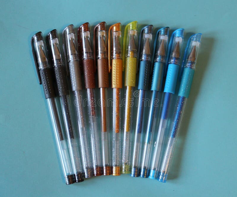 Lots of pens stock image. Image of metallic, supplies - 25157333